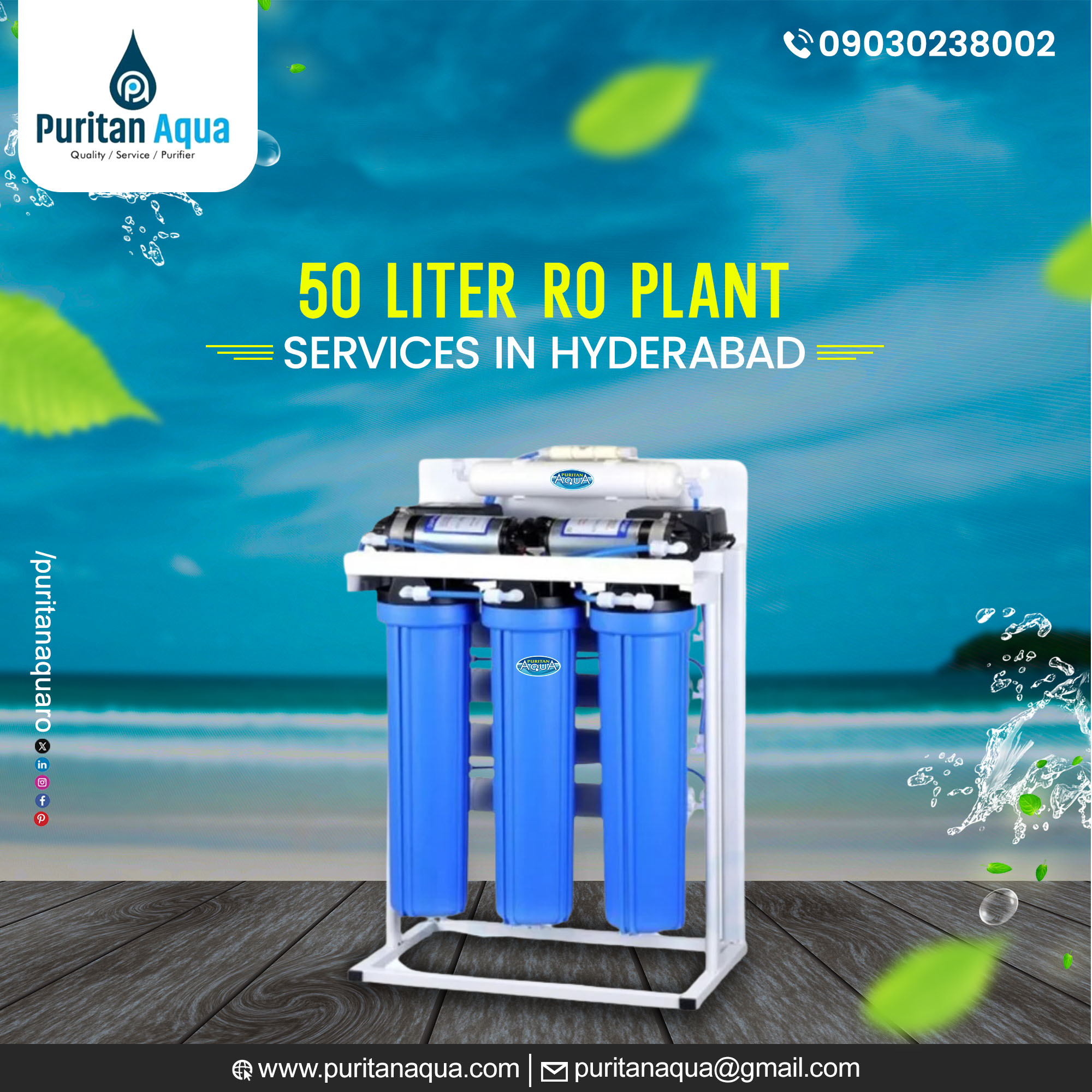 9030238002 - 50 Liter RO Plant Service, 50 LPH RO Water Purifier System ...